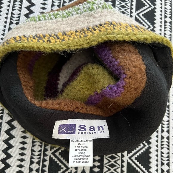 Kusan | Accessories | Kusan Wool Crochet Beanie 88 Wool Nepal Genuine ...